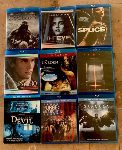 LOT OF 9 HORROR BLU-RAY'S (DEVIL, SPLICE, THE EYE, PURGE ANARCHY ...