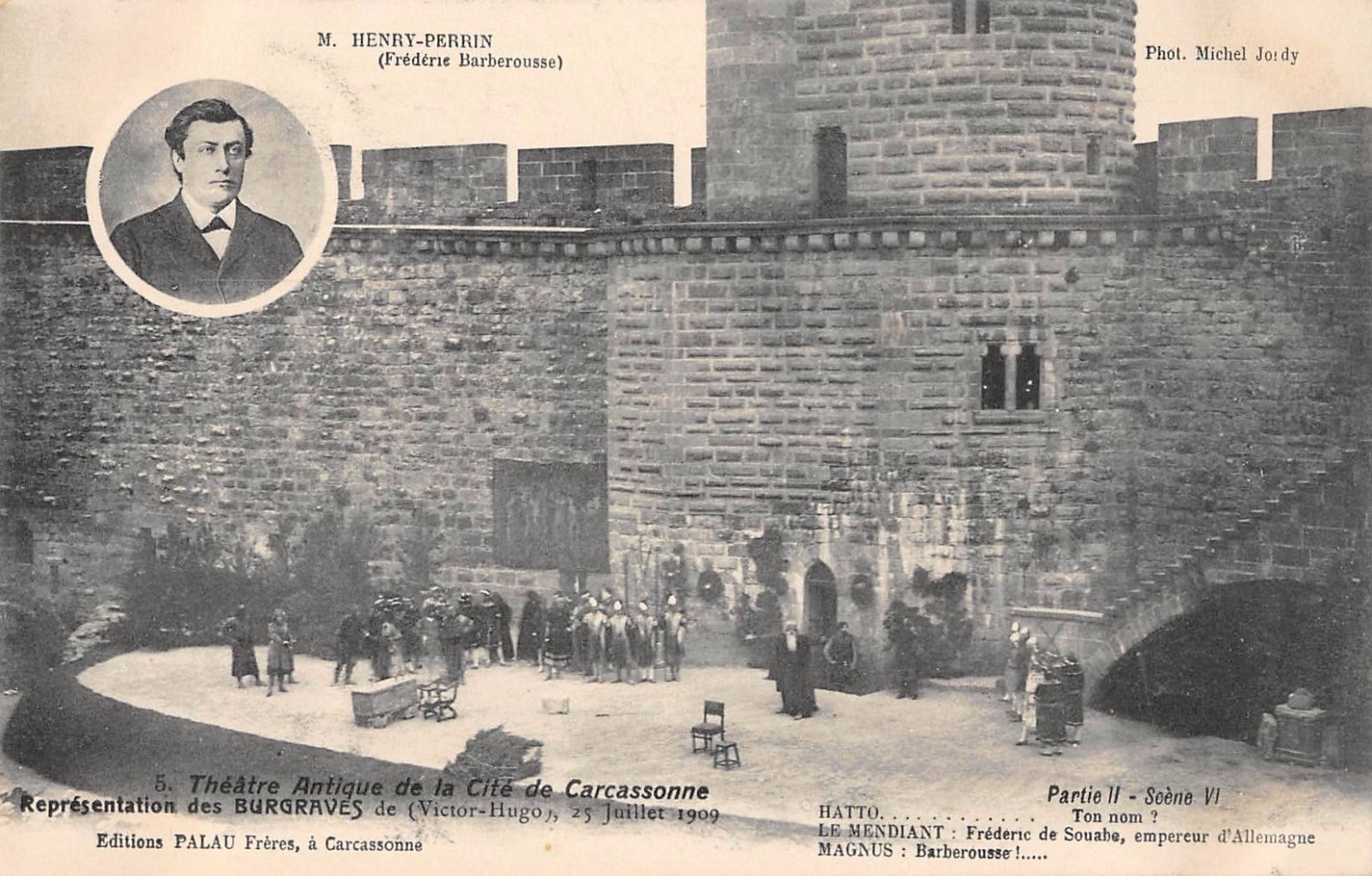 CPA 11 THEATRE ANTIQUE DE LA CITE DE CARCASSONNE BURGRAVES HENRY PERRIN ...