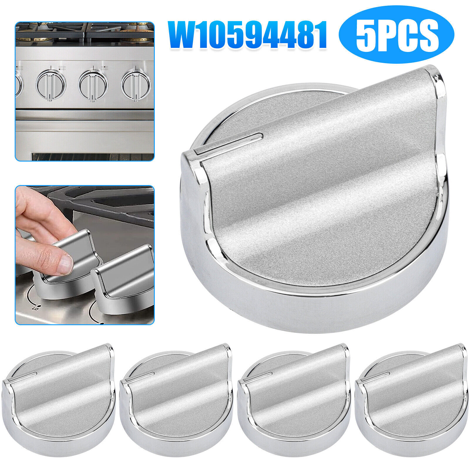 5 Knob W10594481 For Whirlpool Stove/Range WCG97US6DS00 WCG97US0DS00 ...