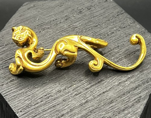 Vintage MMA Dragon Pin Brooch Gold Tone Metropolitan Museum of Art ...