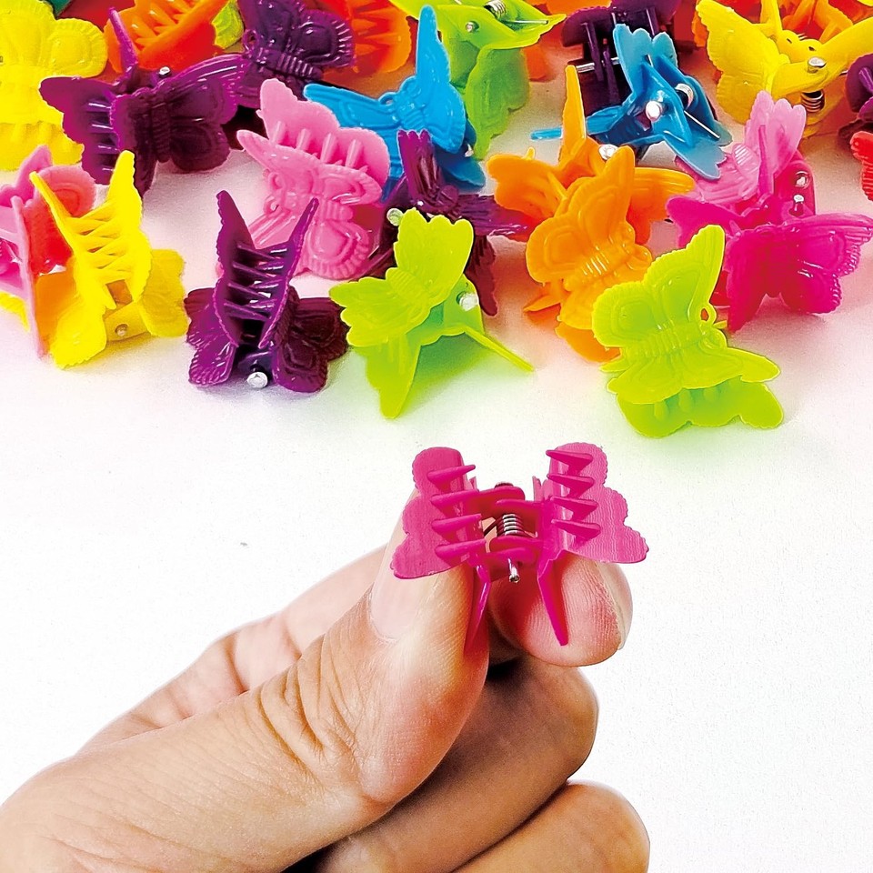 50 Pieces Assorted Color Butterfly Hair Clips, Beautiful Mini Butterfly ...