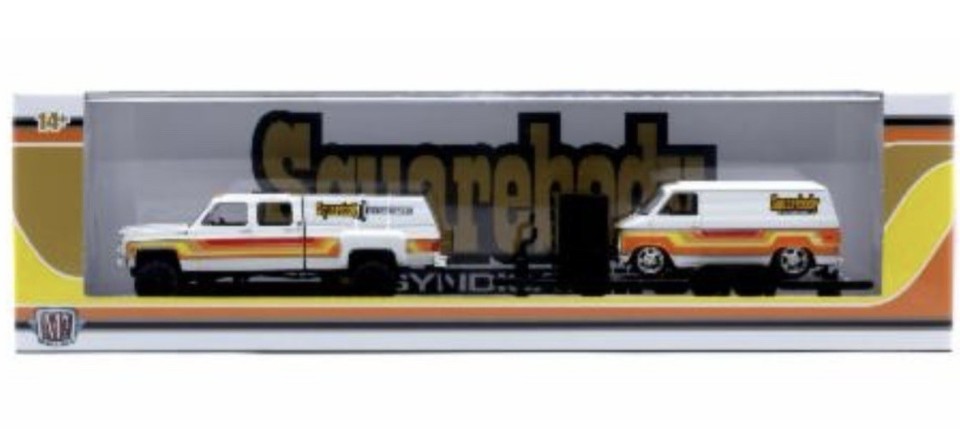 M2 MACHINES ‘74 CHEVY SILVERADO DUALLY & ‘73 CHEVY VAN G10 SQUAREBODY ...