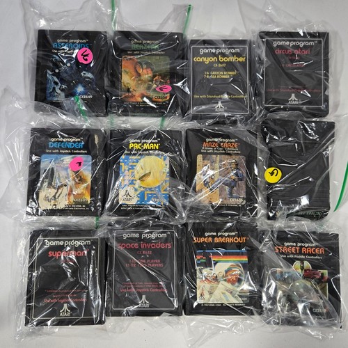 Atari 600 12 Game Lot Vintage Video Game Cartridges Asteroids Pac-Man ...