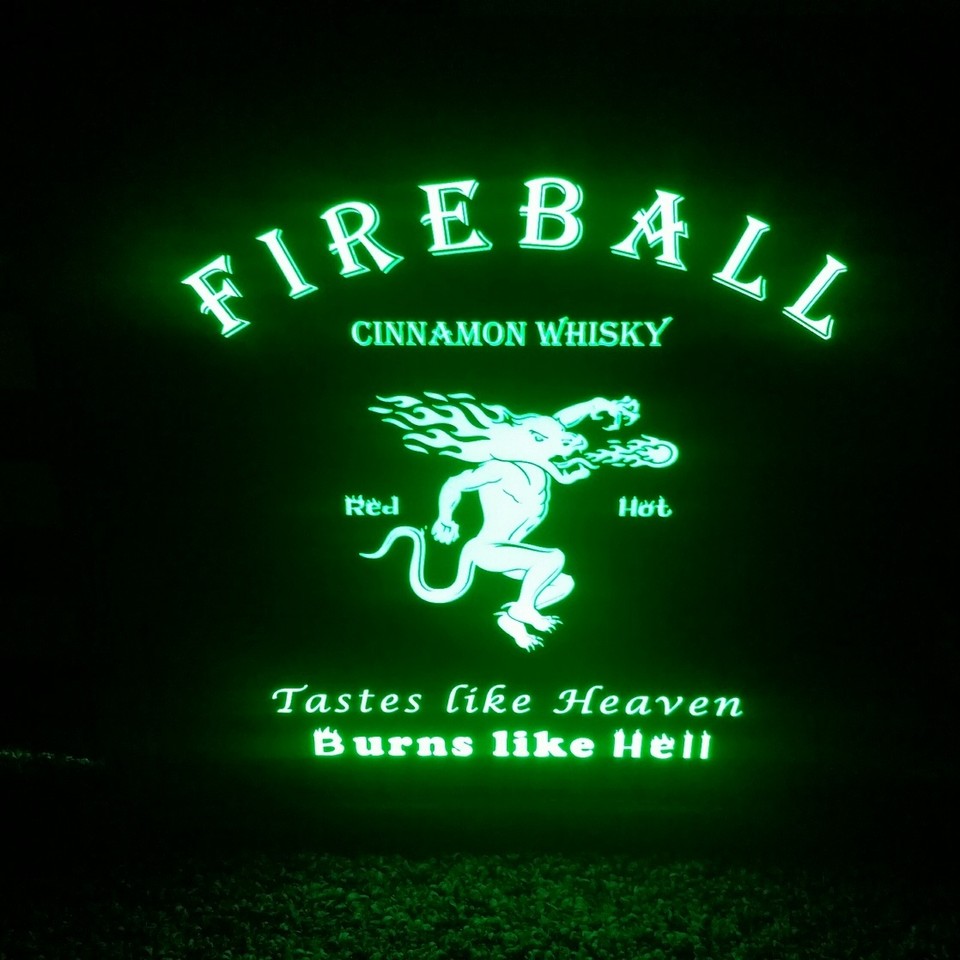 Fireball Whisky LED Sign Personalized, Home bar pub Lighted, man cave ...