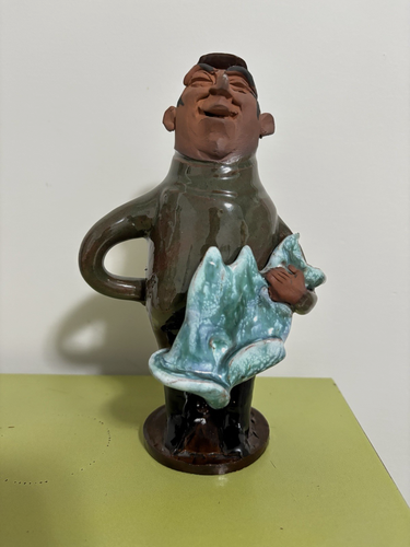 Vintage Chelsea Pottery England Studio Figure Fisherman Proudly Holding ...