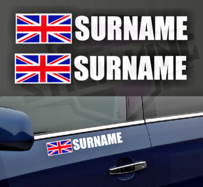 2 X Driver Name Stickers - Race Car Rally Motorsport Track day UNION ...