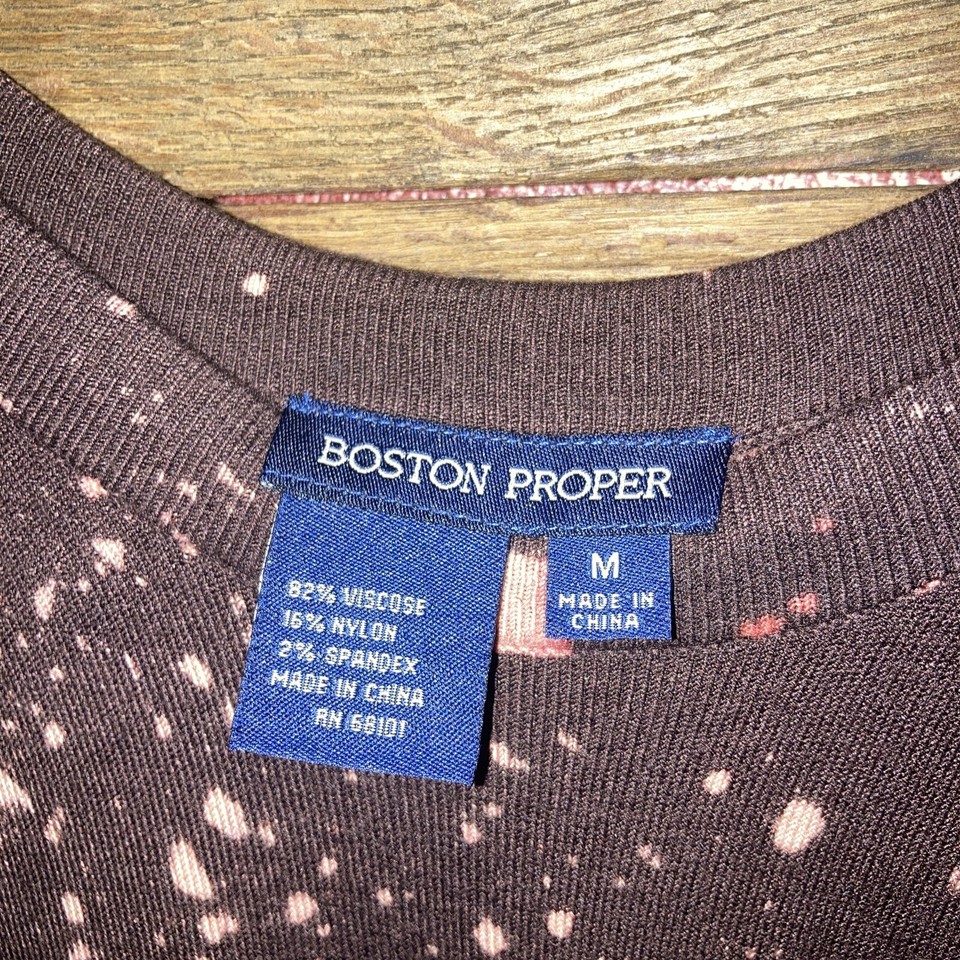 Sexy Boston Proper Top Open Sleeves W/Rhinestone Accents Unique Color ...