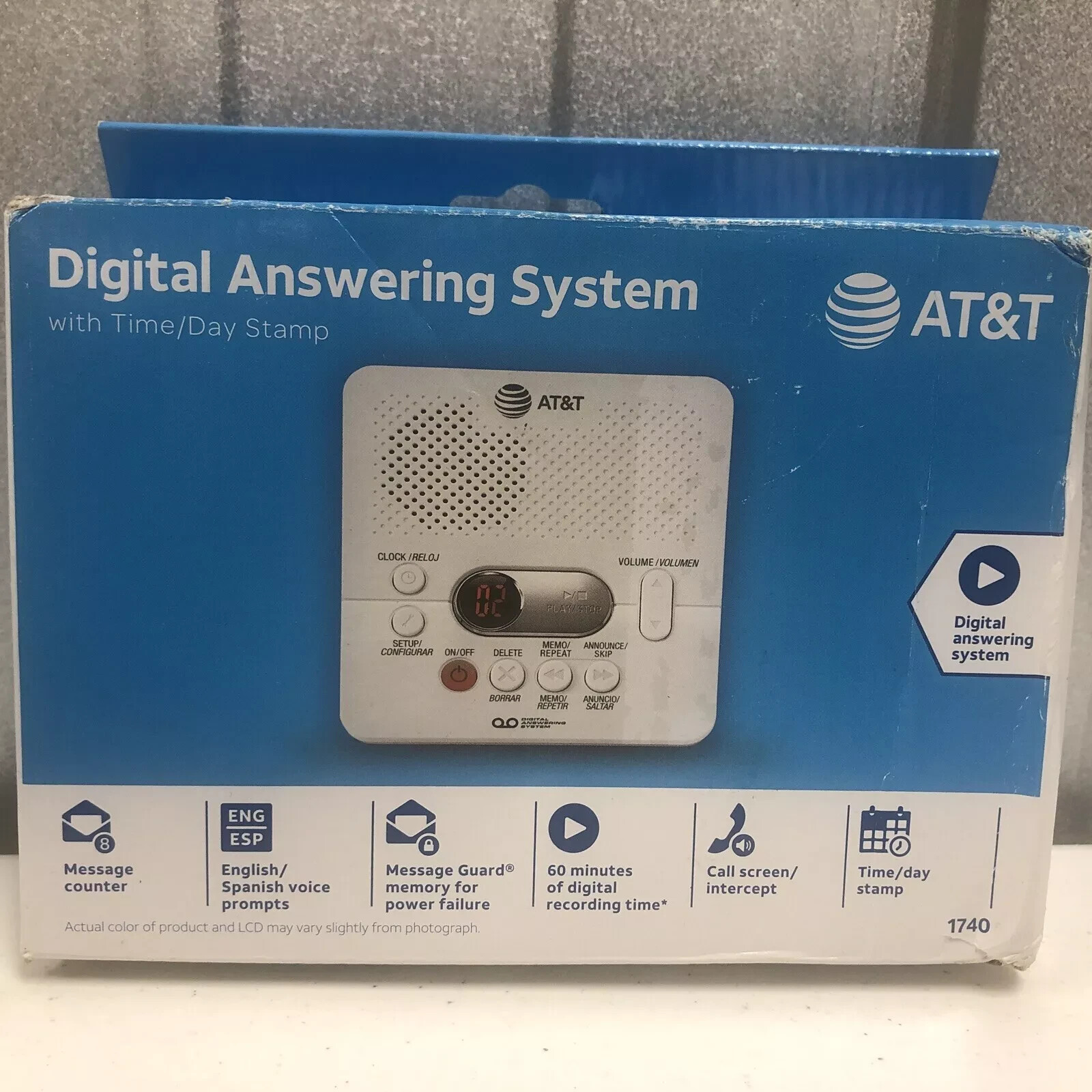 AT&T 1740 Digital Answering System With Time and Day Stamp - White for ...