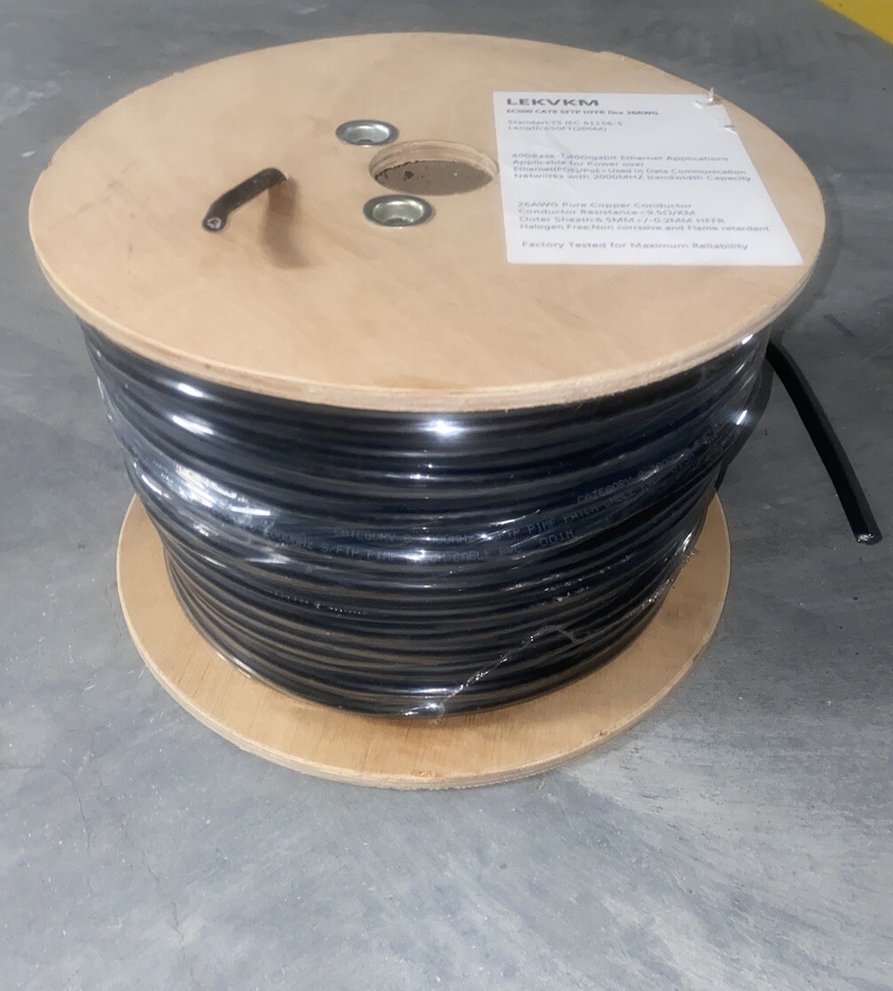 LEKVKM Cat8 Bulk Ethernet Cable 650FT S/FTP Outdoor & Indoor Heavy Duty ...