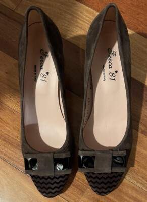 FERCA 81 brown suede leather heel shoes (Italy), size 41 US 9.5 NWOB 🌻 ...