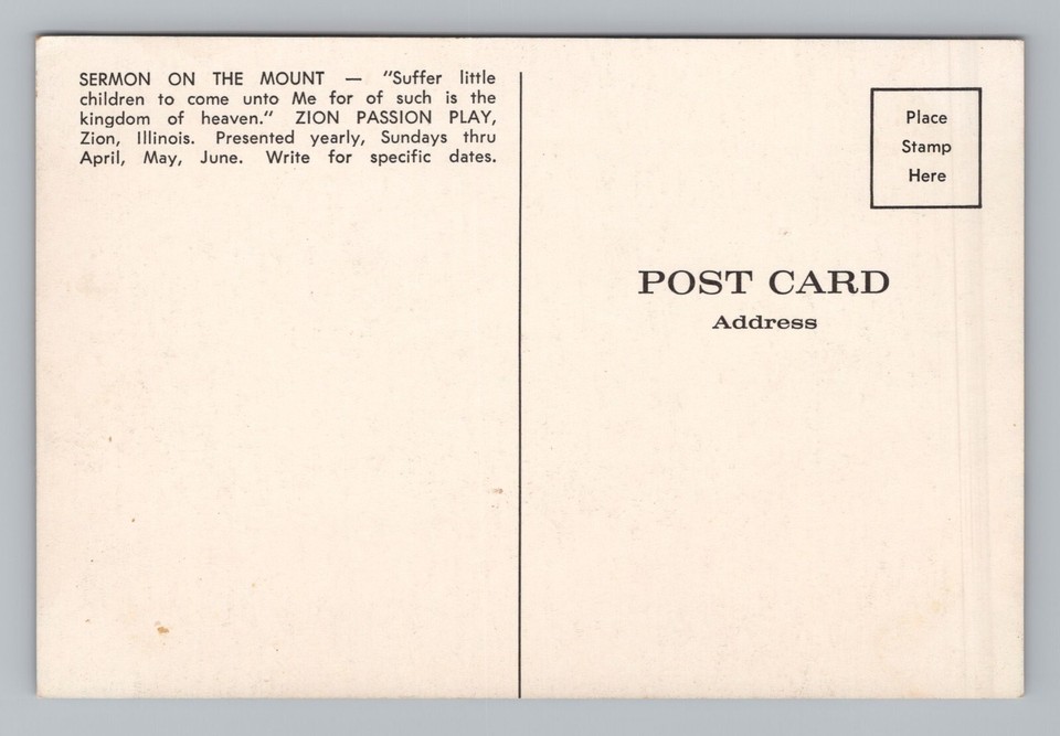 Postcard Scene from Zion Passion Play Jesus Sermon on the Mount ...