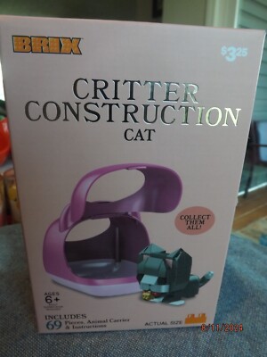 Brix Critter Construction Build Set--Cat--69 Pieces--NIB | eBay