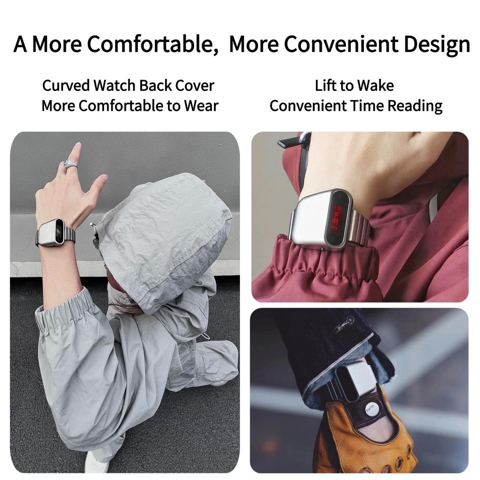 Unique Metal Watch,Retro 1970s OLED Display Men's Digital Watches, Lift ...