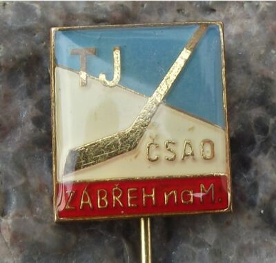 Vintage TJ CSAO Zabreh na Morave Czech Ice Hockey Team Club Logo Pin ...