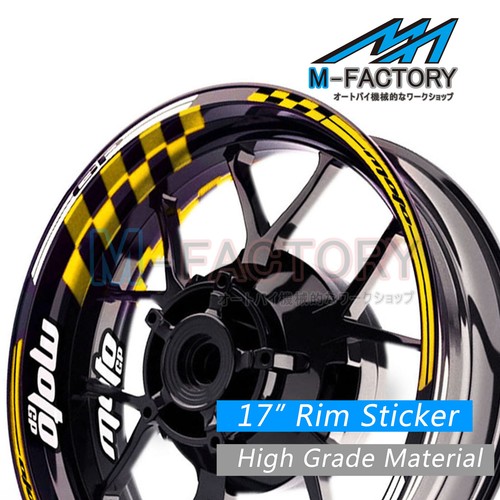 Yellow AA1 Rim 17" Wheel Decals Tape Fit Kawasaki ZX12R/1400/14R ...