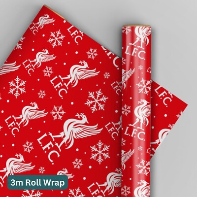 Christmas Wrapping Paper | Liverpool FC | 3m Roll Wrap | Kids Gift Wrap ...