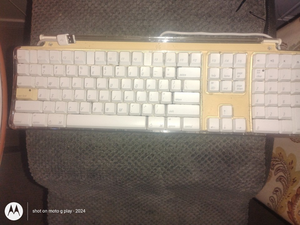 Apple Mac Computer M7803 Pro Keyboard White 2002 USB Port Yellowed ...
