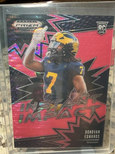 Donovan Edwards 2025 Prizm Draft Picks Instant Impact Pink Pulsar /25🔥 ...