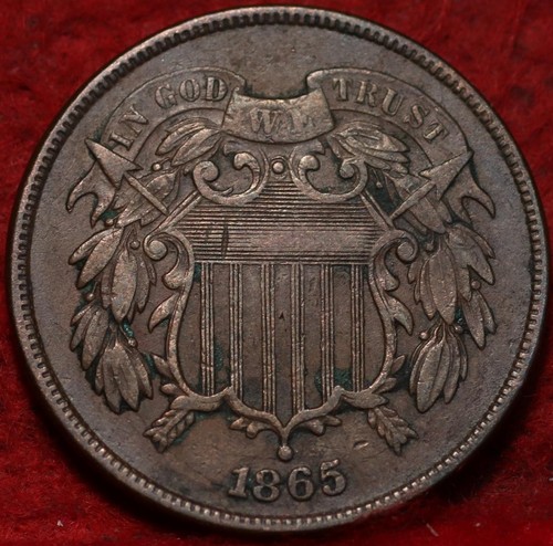 1865 Philadelphia Mint Copper Two Cent Coin | eBay
