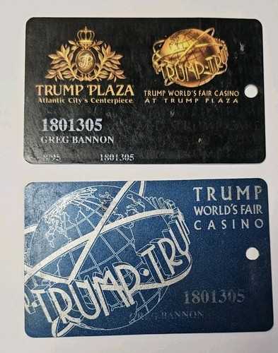 Vintage Trump Worlds Fair Casino & Trump Plaza Player Member Cards ...