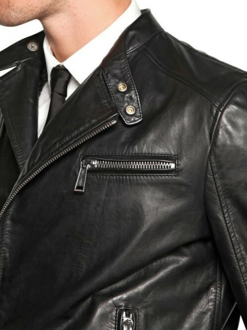 Mens Slim Fit Leather Jacket , Mens Leather Jacket, black Leather ...