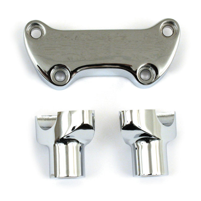 Riser Set Complete, Handlebar 2 " Chrome, for Harley - Davidson Softail ...
