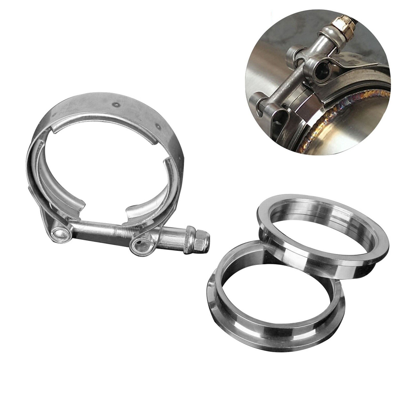 ⭐New 4 inch V-band Clamp 4" stainless steel Flange Male-Female for ...