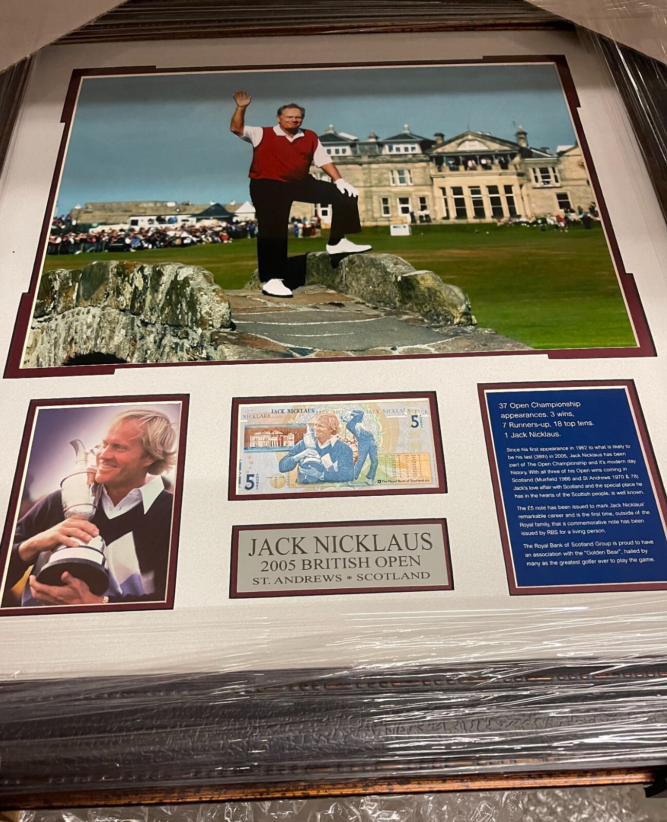 Jack Nicklaus 2005 St Andrews Farwell Multi Photo 25x27 Framed Pound ...