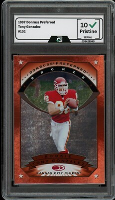 1997 Donruss Preferred Tony Gonzalez #102 Rookie Card RC GRADED 10 Gem ...