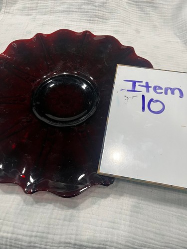 Ruby Red Depression Glass Platter - 12" Diameter | eBay