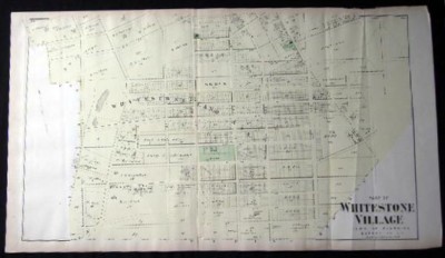 1873 MAP WHITESTONE VILLAGE QUEENS ORIGINAL FROM BEERS ATLAS HAND ...