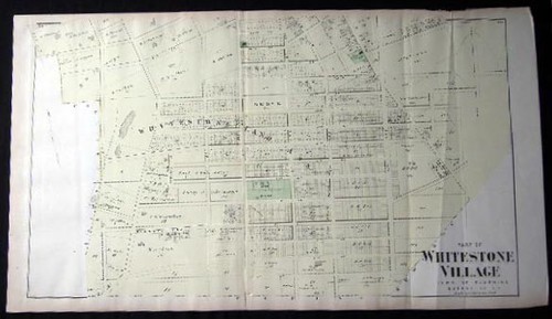 1873 MAP WHITESTONE VILLAGE QUEENS ORIGINAL FROM BEERS ATLAS HAND ...