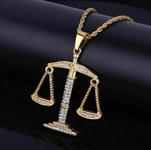 2Ct Round Simulated Diamond justice scale Only Pendant 14K Two Tone ...