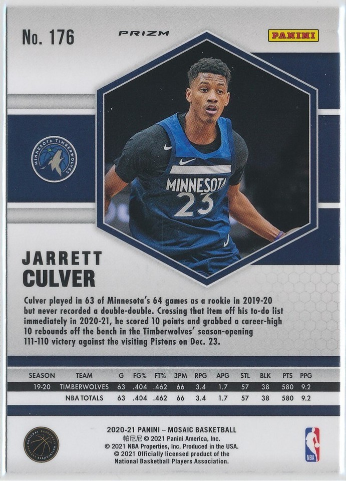 Jarrett Culver - Minnesota Timberwolves - CAMO PINK - 2021 Mosaic ...