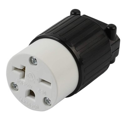 USA 3-Prong Male AC Plug, UL Nema 6-20R 3 Pole Straight Blade DIY ...