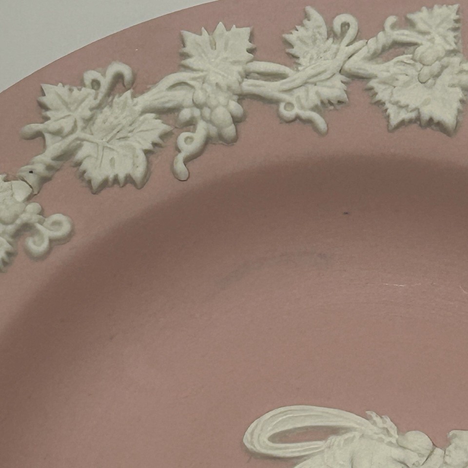Wedgwood Pink Jasperware Floral Trinket Dish Tray Plate England 4.75 ...