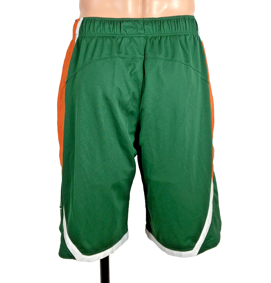Adidas U Miami Hurricanes M Gym Orange Green White Shorts Athletic ...
