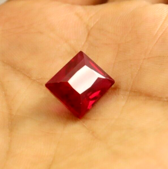 Loose Gemstone Red Ruby From Burma Princess Cut 7 Ct AAA Quality ...