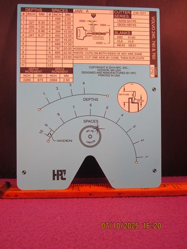 HPC 1200 BLITZ KEY CODE CARD CF 52 ( VOLVO 240 740 760 ) BRAND NEW | eBay