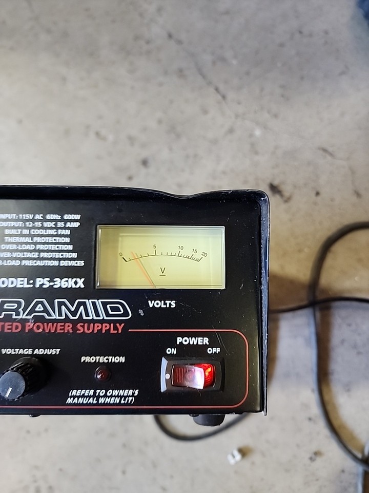 Pyramid PS-36KX 115V AC to 12V-15V DC 35A Dual Meter Power Supply CB ...