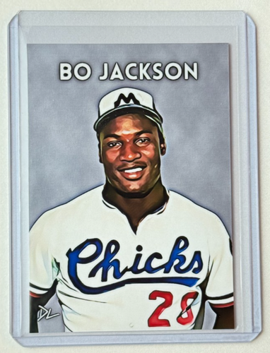 Bo Jackson Limited Edition Artist Signed "Memphis Chicks" Baseball Card ...