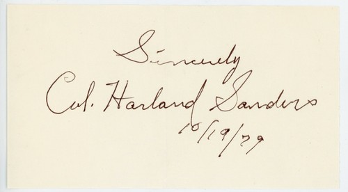 Colonel Harland Sanders (KFC) ~ Signed Autographed Cut Col ~ JSA LOA | eBay