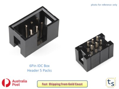 5 pack 6 Pin IDC socket Right Angle PCB Mount 2.54mm 2x3 Male Box ...