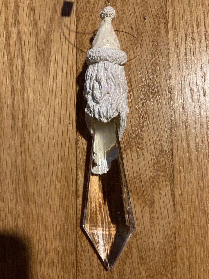 Santa Prism Icicle with Ornament Plastic Resin for Department 56 *5.5 ...