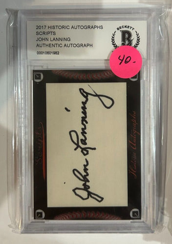 2017 Historic Autographs Scripts John Lanning Authentic Autograph Card ...