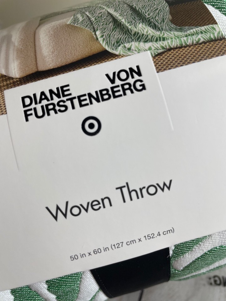 Diane Von Furstenberg Sea Twig Green Throw Blanket DVF for Target 50 X ...