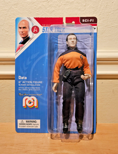 Mego STAR TREK The Next Generation Data 8" Figure Sci Fi Wave 10 Case ...