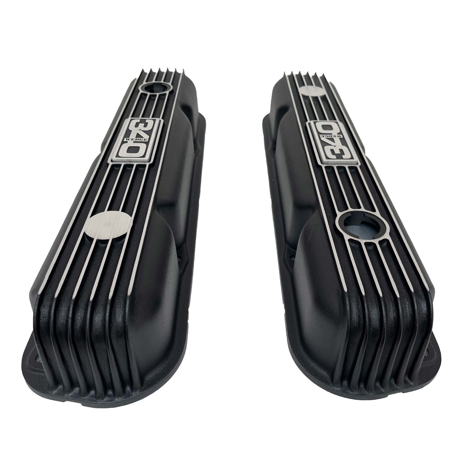 Mopar Performance 340 Wedge Black Valve Covers - Engraved Logo - Ansen ...