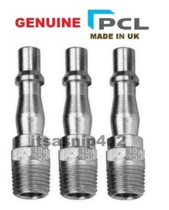 3pc BSP 1/4" MALE GENUINE PCL connectors AIR LINE tools couplings ...