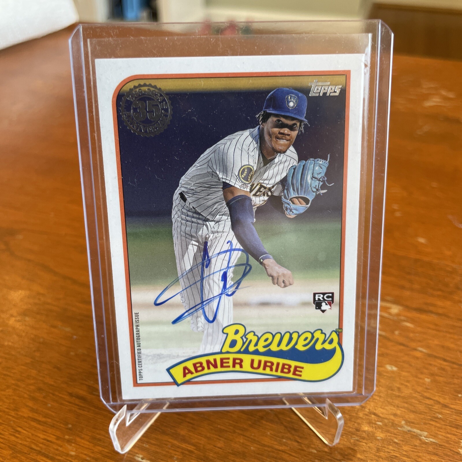 2024 Topps Series 1 Abner Uribe RC 1989 35th On-Card Auto - Brewers ...